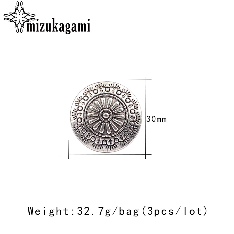 3pcs/lot 30MM Retro Zinc Alloy Round Gold Bronze S... – Vicedeal