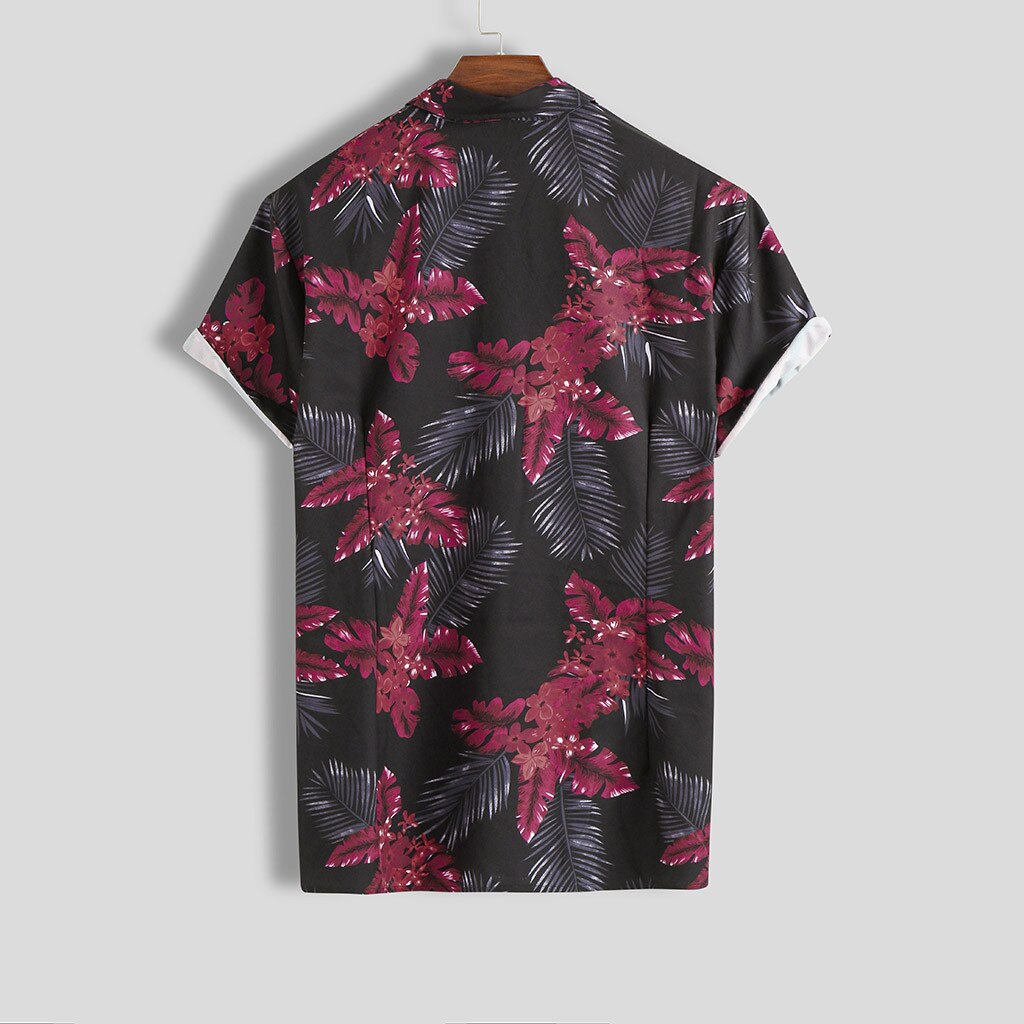 Bloem Bedrukte Shirts Mannelijke Korte Mouwen Bloe... – Vicedeal