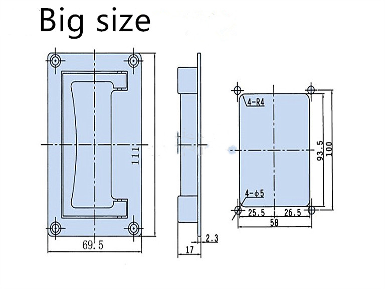 1pc Zinc Alloy Recessed Pull Handle Container Hand... – Grandado