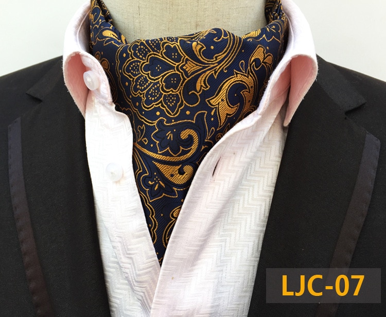 Ricnais Men Ascot Neck tie Vintage Paisley Floral ... – Grandado