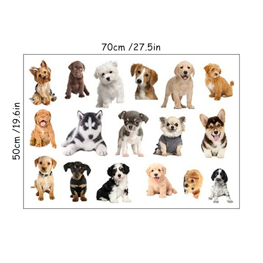 Lifelike pet doggy dog image mural stickers cute 3... – Vicedeal