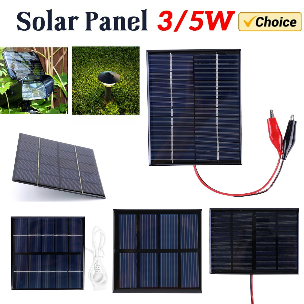 Solar Panel 3W/5W 5V Portable Polysilicon Panel DI... – Grandado