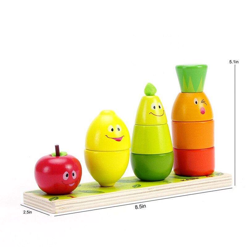 Fruit Shape Color Sorter Stacking Block Chunky Puz... – Vicedeal