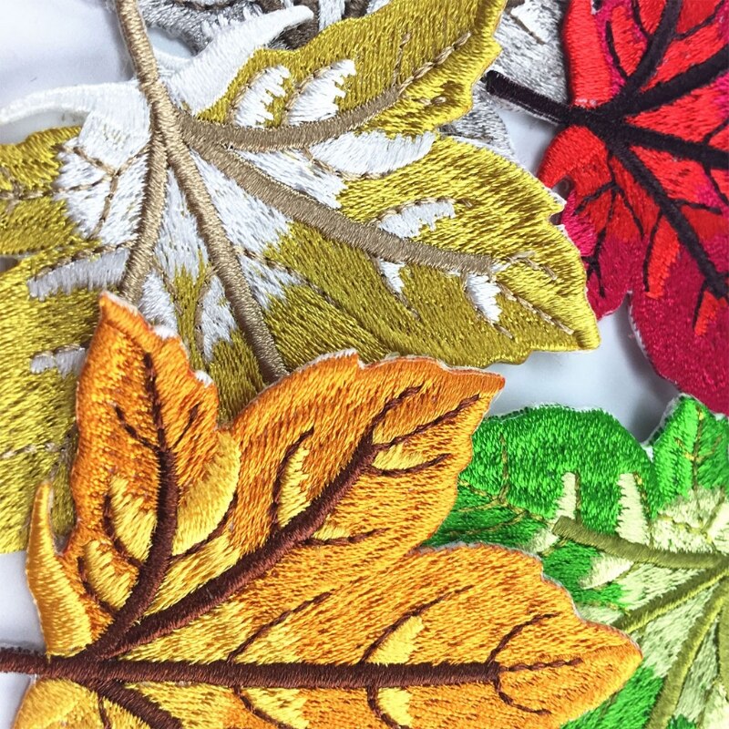 9 Piece Multicolor Maple Leaf Sew/Iron On Applique... – Vicedeal