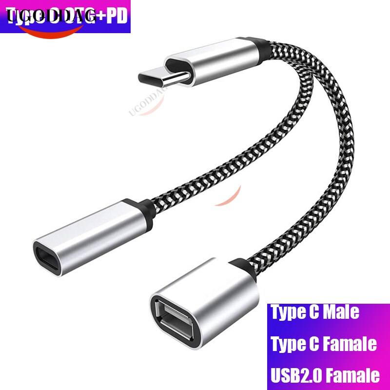 Otg Type C Kabel Telefoon Adapters USB2.0 Naar Usb... – Grandado