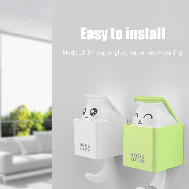 Criativo bonito gato chave titular gancho de pared... – Vicedeal