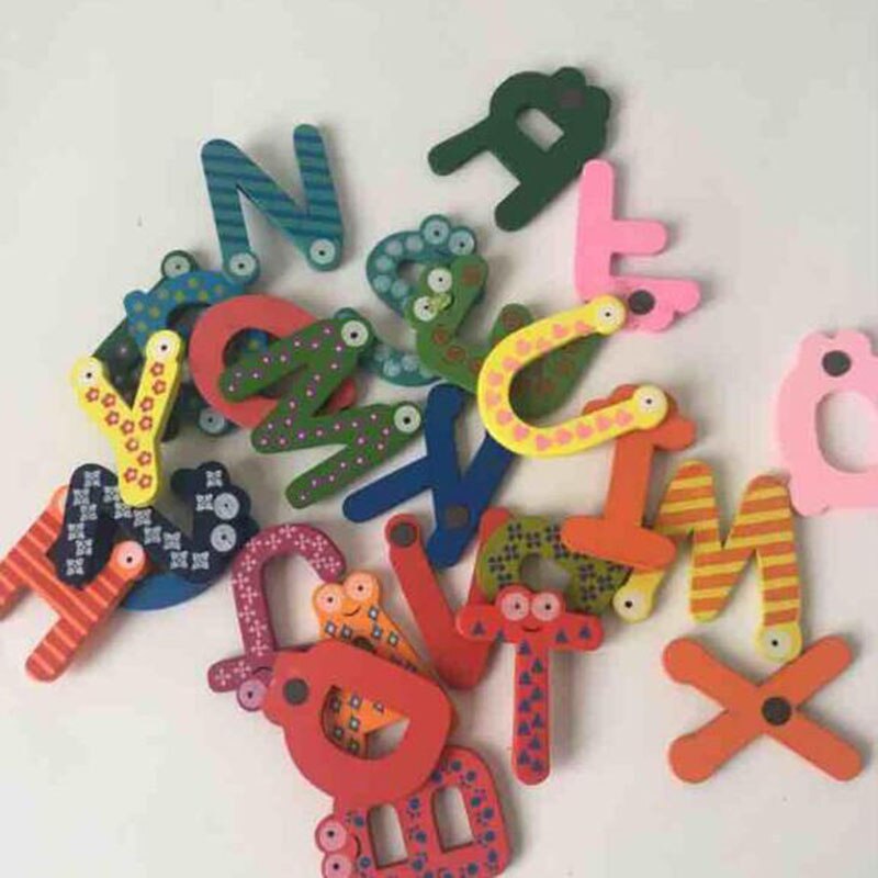 26 English Alphabet Wall Stickers 3D Wooden Letter... – Grandado