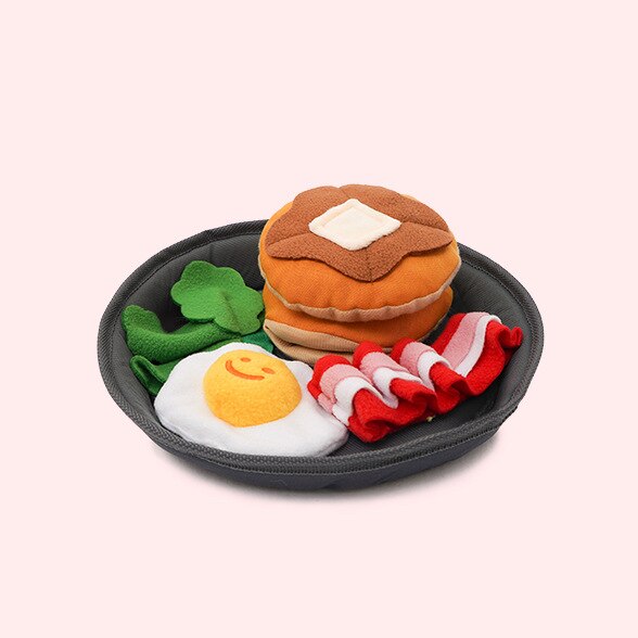 Korean breakfast Bacon Poached Egg Dog Plush Toy P... – Vicedeal