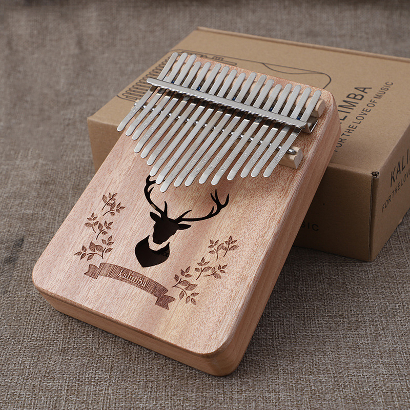 Kalimba 17 tangenter tommelfinger klaver træ mahog... – Grandado