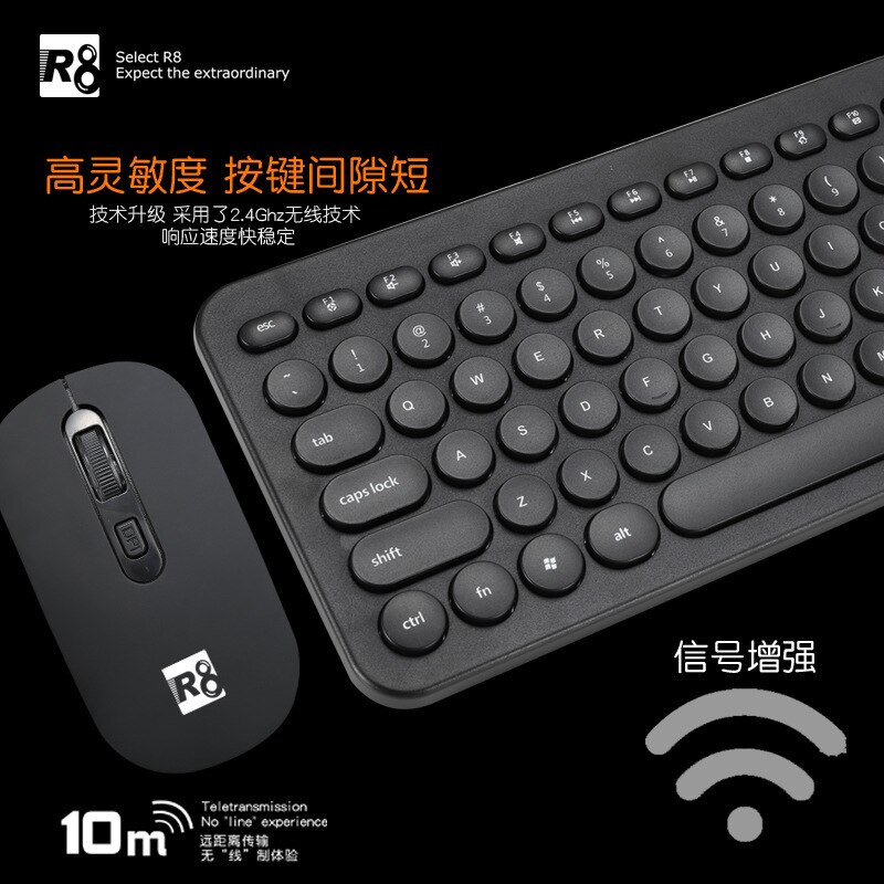 R8 1916 Wireless Mouse Set Stylish Retro Punk Key ... – Grandado