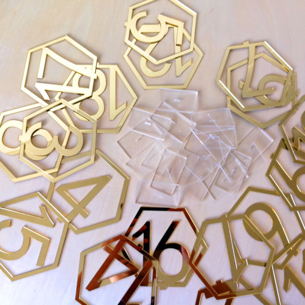 Wedding Table Numbers Acrylic Mirror Portable Tabl... – Grandado