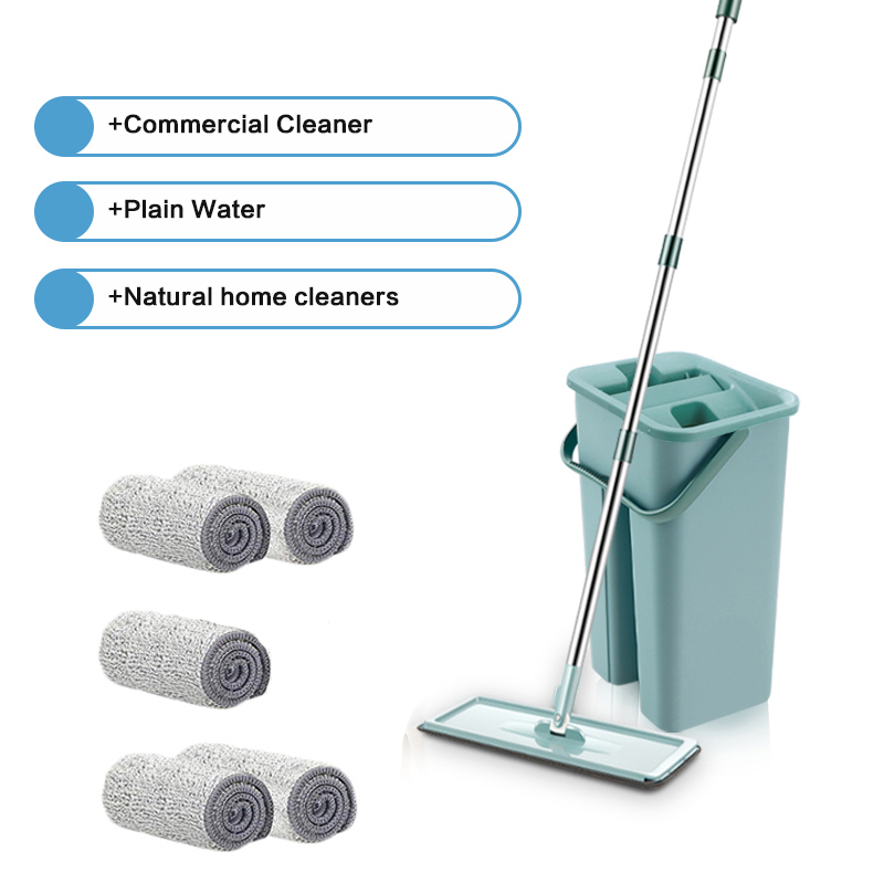 Floor Mop Huishoudelijke Squeeze Mop met Emmer 4 o... – Vicedeal