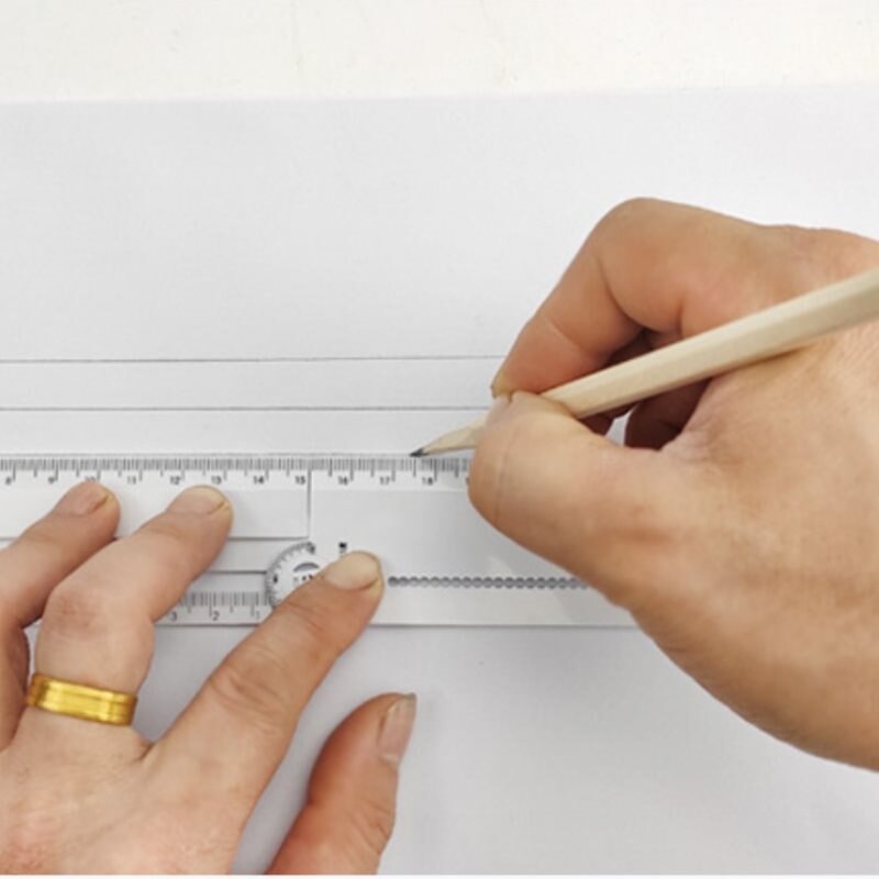30cm Transparent Rectangle Ruler Protractor Studen... – Grandado