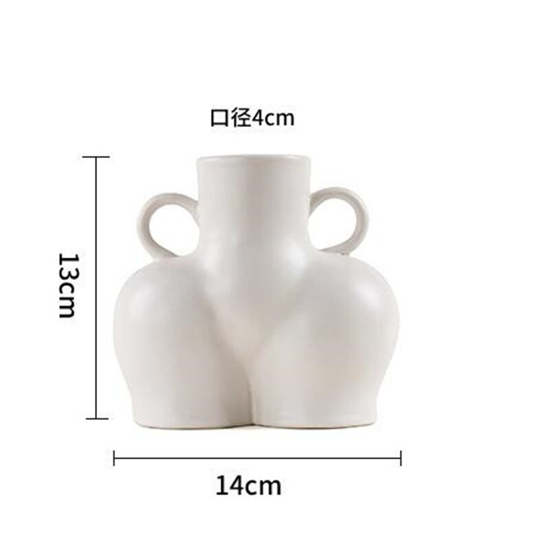 Tabletop Vase Body Art Bust Statue Ceramic Flower ... – Grandado