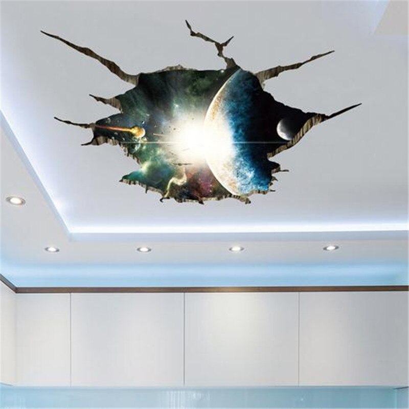 Outer Space Planet Floor Stickers Painting 3D Patt... – Grandado