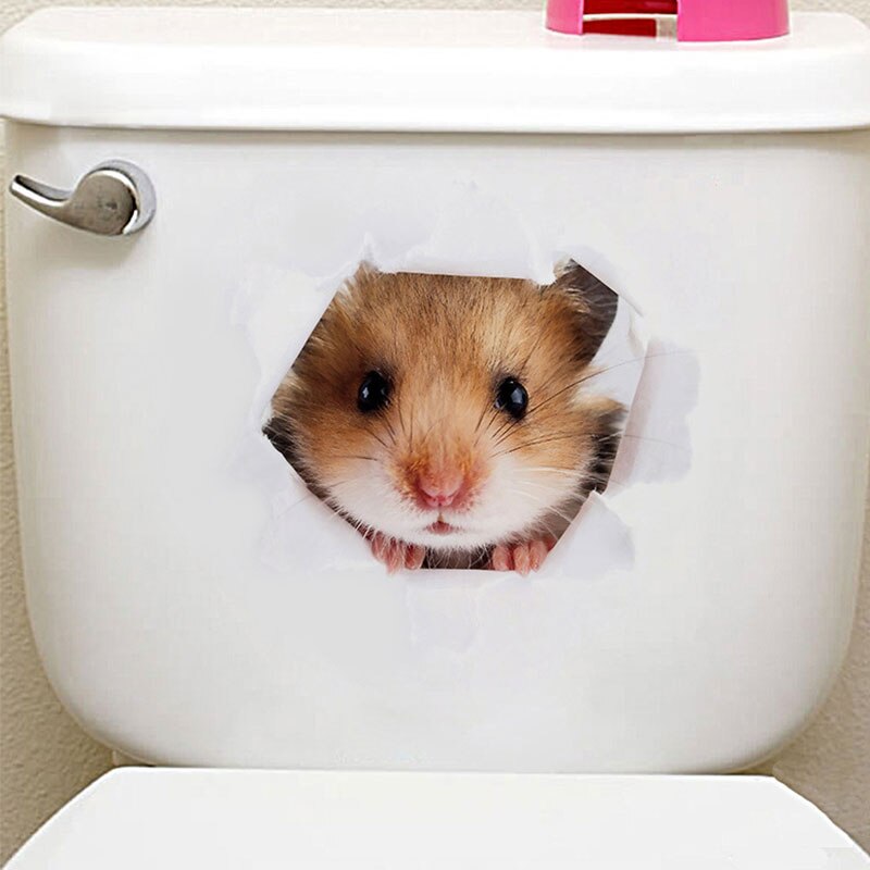 Cute 3D Cat Toilet Sticker Bathroom Toilet Cover S... – Vicedeal