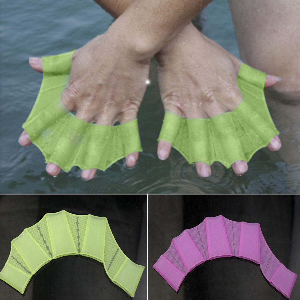 1 Pair Silicone Hand Paddle Flippers Swimming Uniq... – Grandado