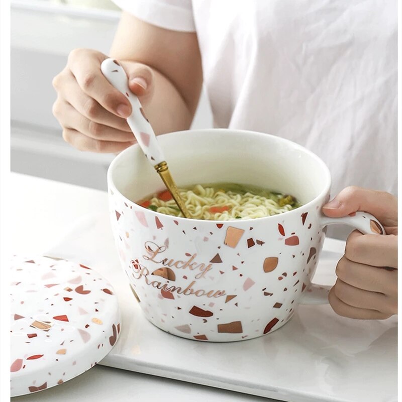 Large Mugs Breakfast Cereal Ceramic Bowl Calix Wat... – Vicedeal