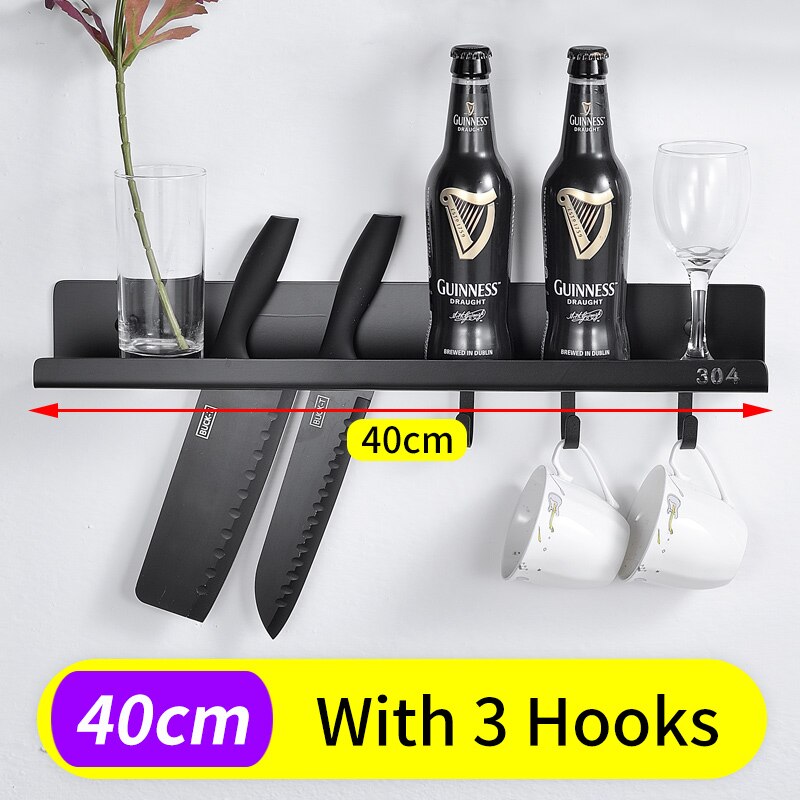 Badkamer Plank Zwart Rvs Badkamer Rekken Met 3 Hak... – Grandado