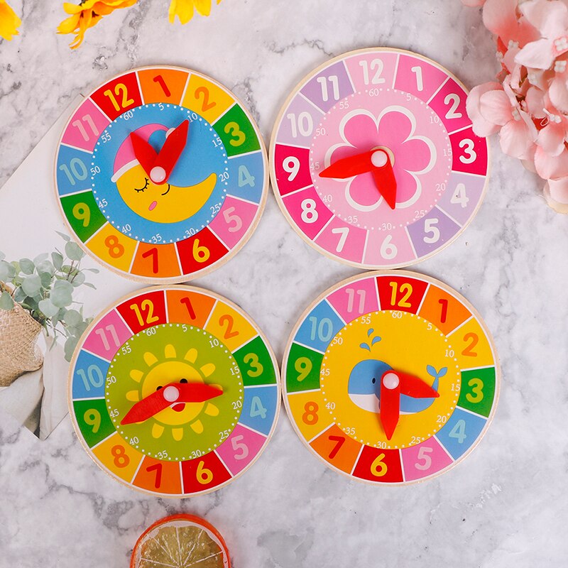 Children Wooden Colorful Clock Toys for Kids Early... – Grandado