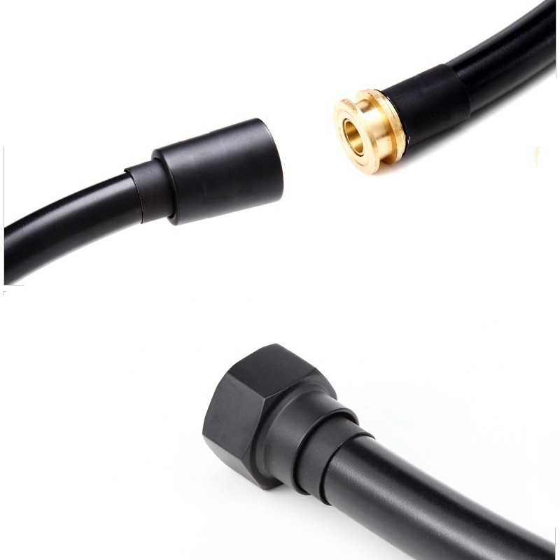 PVC 1.5m/60" High Pressure Black PVC Smooth Shower... – Grandado