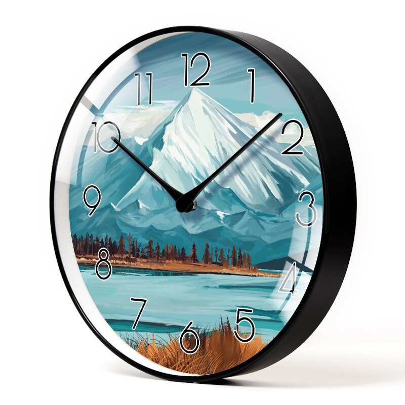 Round Mute Modern Large Wall Clock Clocks for Home... – Grandado
