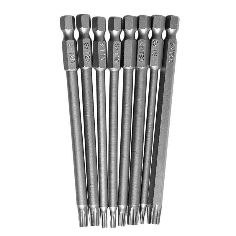 8Pcs T8-T40 100mm Magnetic Torx Screwdriver Bits 1... – Grandado