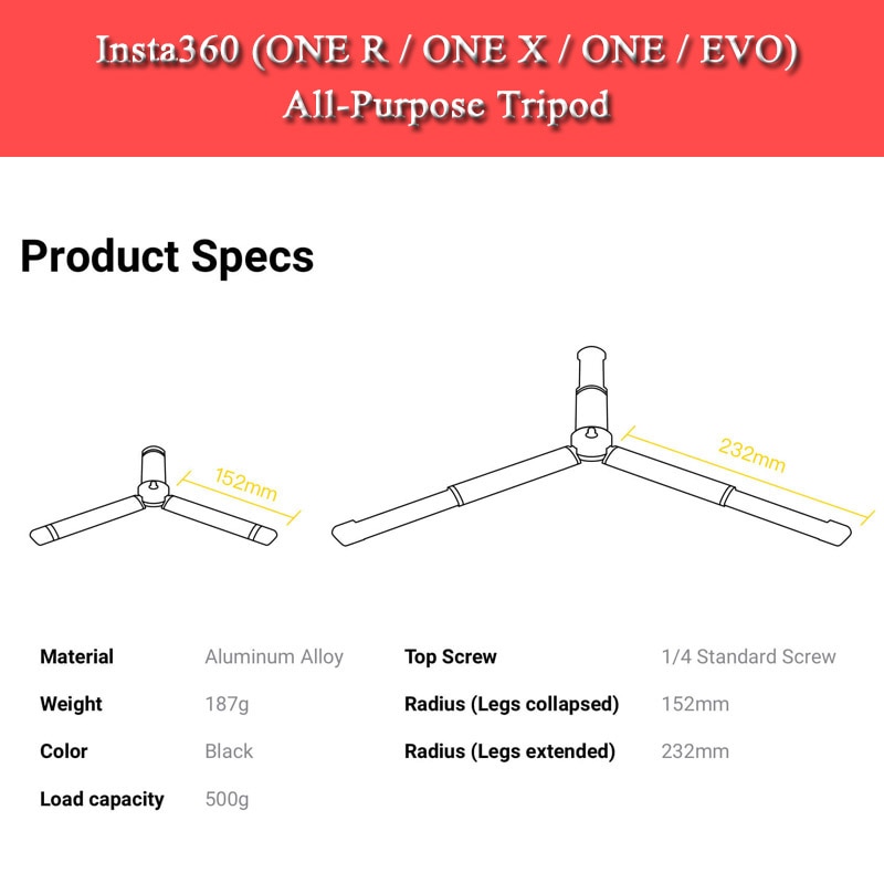 Insta360 All-Purpose Statief Stand Voor Insta 360 ... – Vicedeal