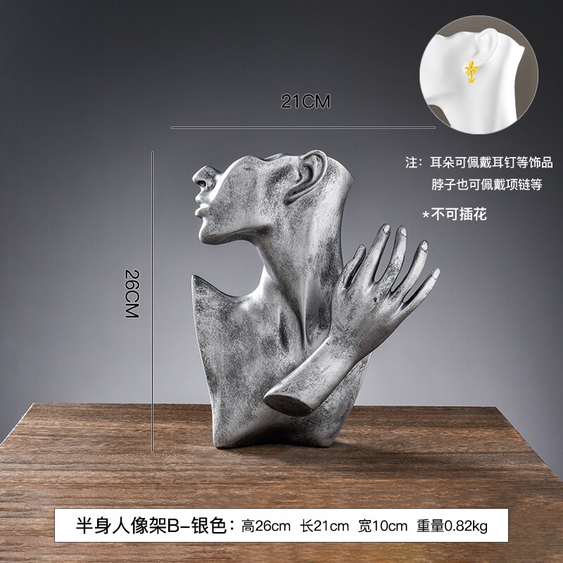 Nordic Ceramics Bust Statue Vase Flower Vase Sculp... – Vicedeal