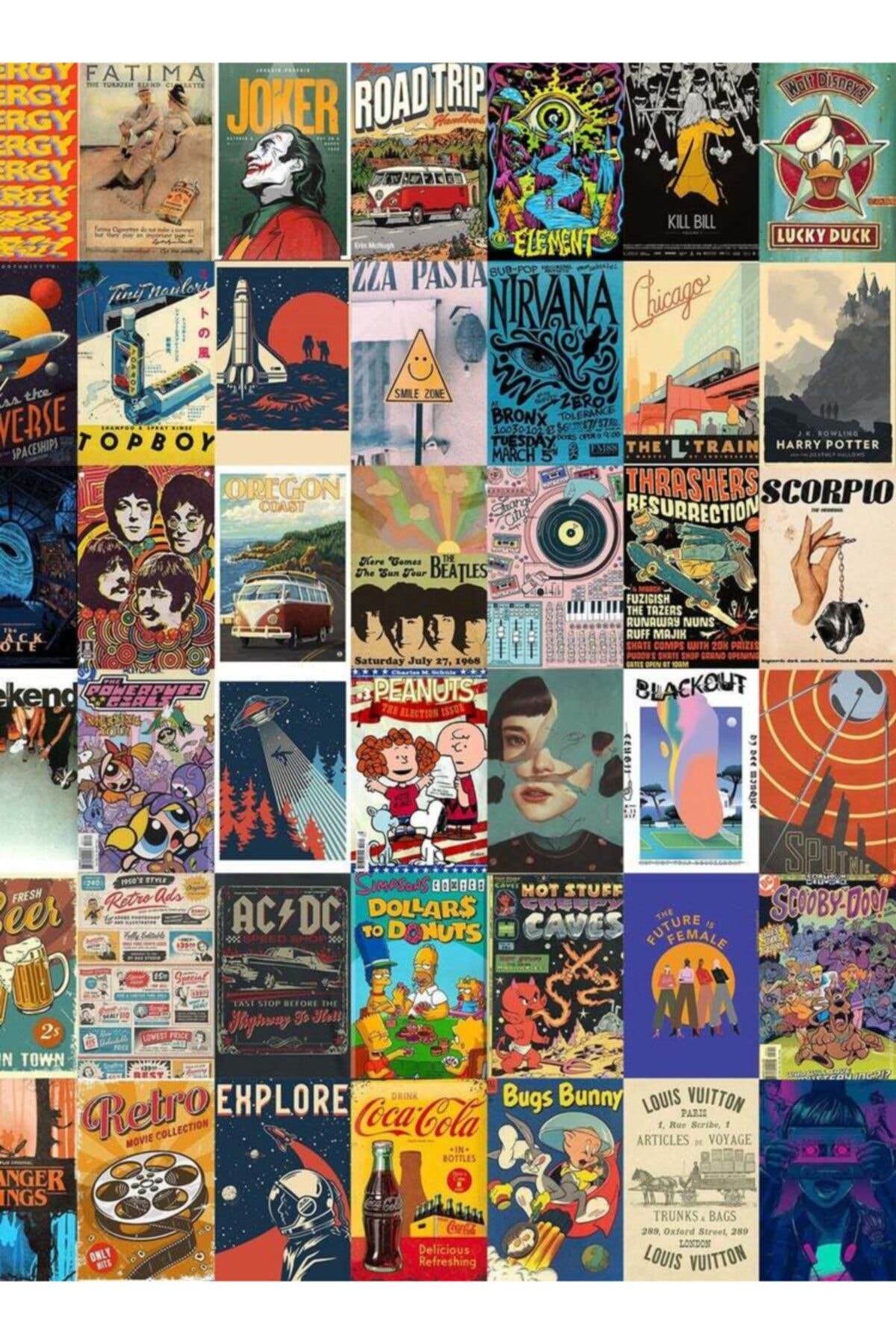 Retro Poster Set-Collage Set-110 Pcs-Poster Set-10... – Grandado