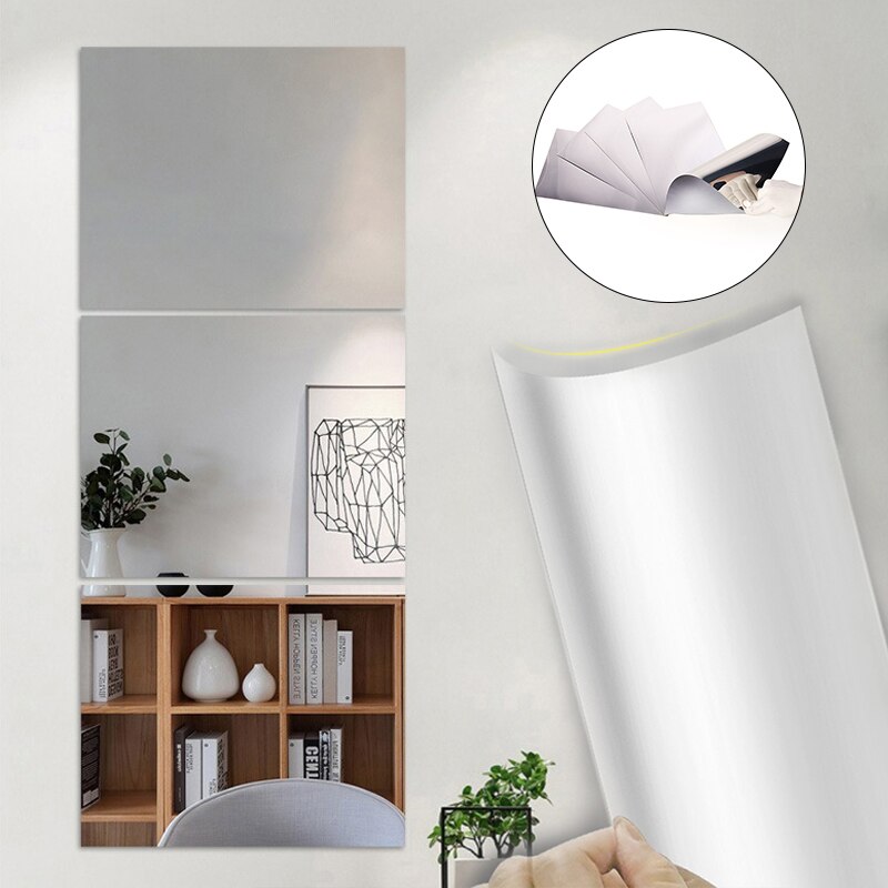 1pc Mirror Wall Sticker Bathroom Mirror Effect Wal... – Vicedeal