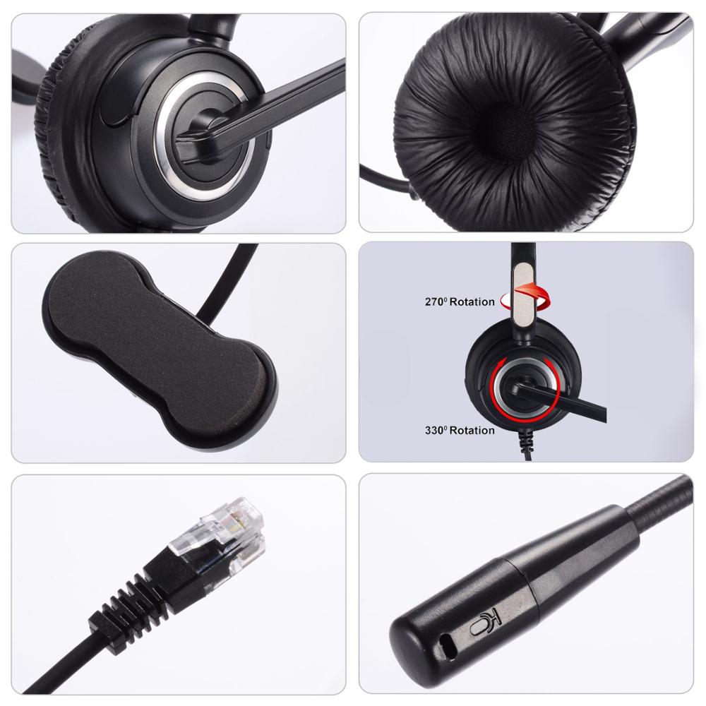 RJ9 Call center Mono Wired headset Monaural Custom... – Grandado RJ9 Call center Mono Wired headset Monaural Custom... – Grandado