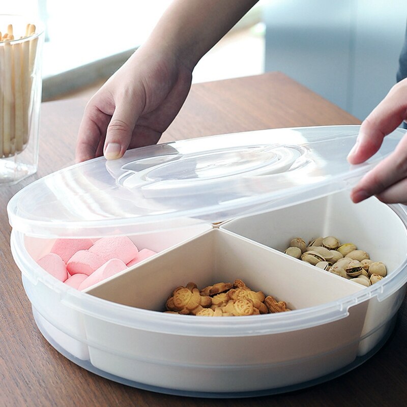 4-Compartment Vegetable Tray Snack Storage Box wit... – Grandado