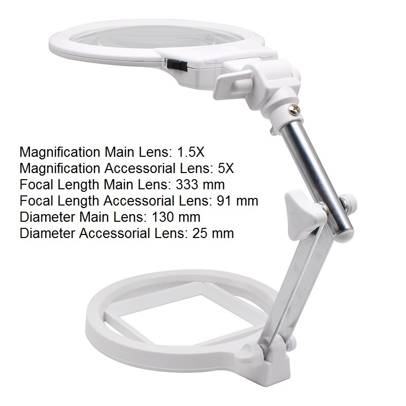 Foldable Magnifier LED Desktop Magnifying Glass La... – Grandado