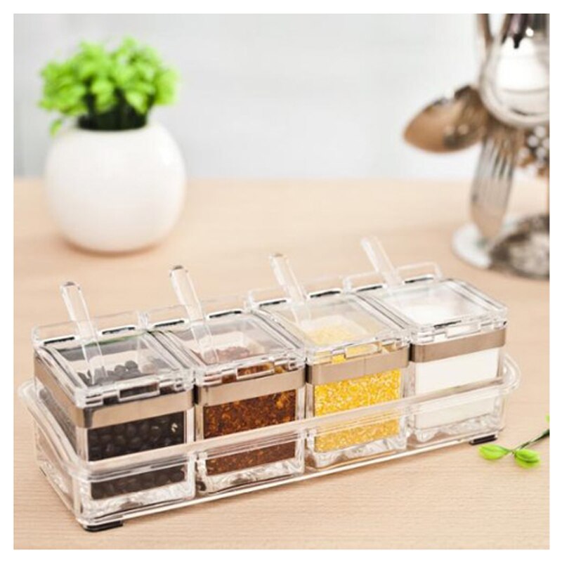 Acrylic Jar Bottle Seasoning Box Kitchen Spice Set... – Vicedeal