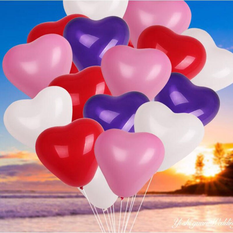 100pcs Heart Latex Balloons Wedding Party Supplies... – Vicedeal