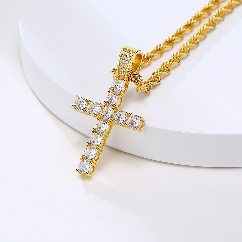 Vnox Hip Hop Bling Cross Ketting Voor Mannen Vrouw... – Vicedeal