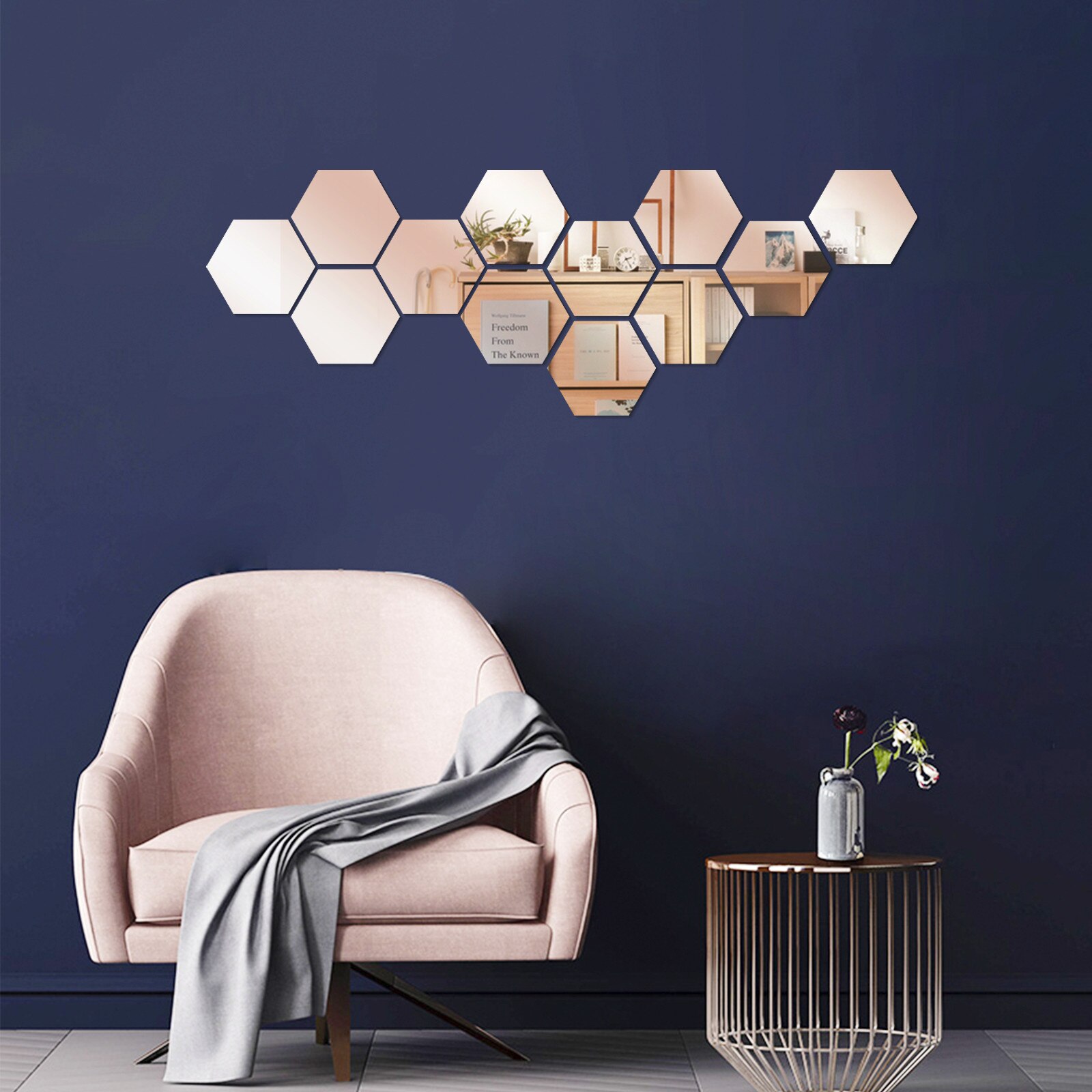 12pcs 6.3cm 3D Hexagon Wall Stickers Art Acrylic M... – Vicedeal