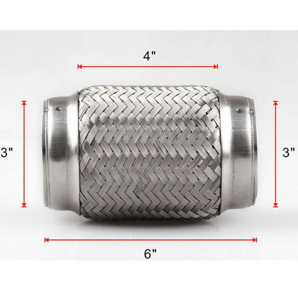 3" Inlet Car Exhaust Flex Pipe Stainless Steel Dou... – Grandado