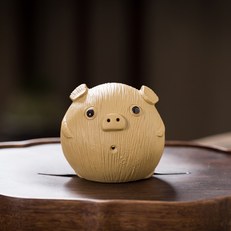 LUWU zisha tea pet cute pig purple clay tea play c... – Grandado