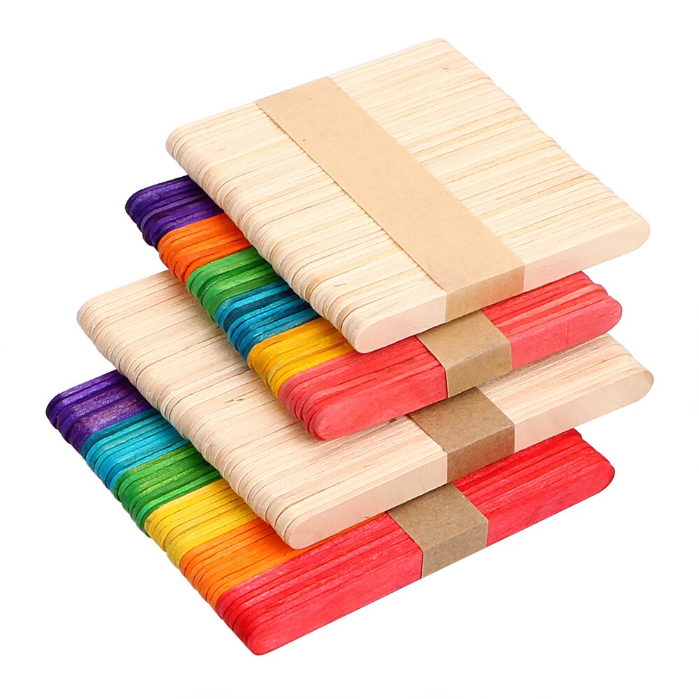 NICEYARD 50Pcs/Lot Natural Wood Ice Cream Sticks C... – Grandado