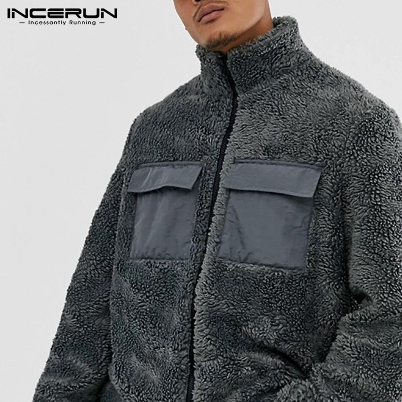 Autumn Winter INCERUN Men Warm Jackets Social Lape... – Grandado