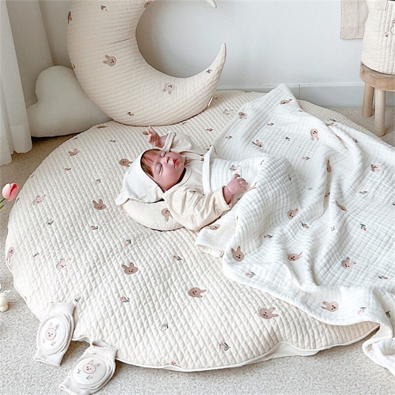 85CM Embroidery Bear Newborn Baby Crawling Mat Kid... – Grandado