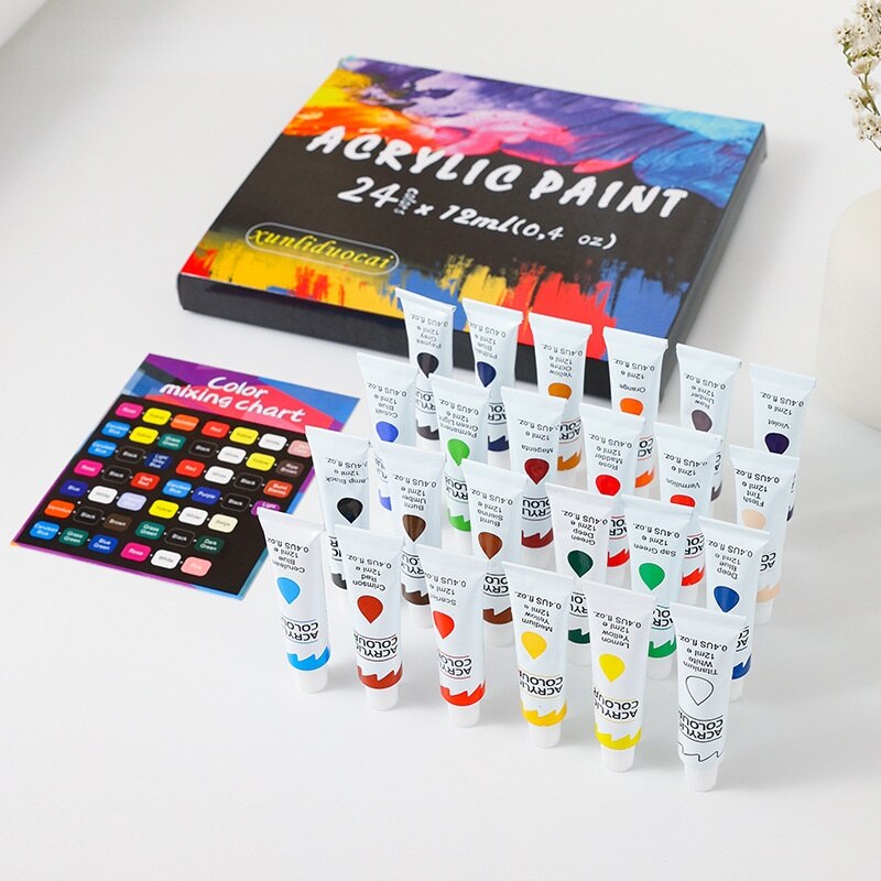 24 Color Acrylic Paint for Beginners To Draw Child... – Grandado