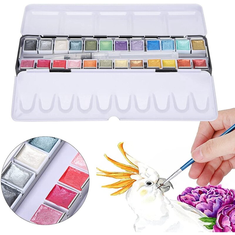 Aquarel Pigment 24 Kleur Solide Aquarel Verf Set M... – Grandado