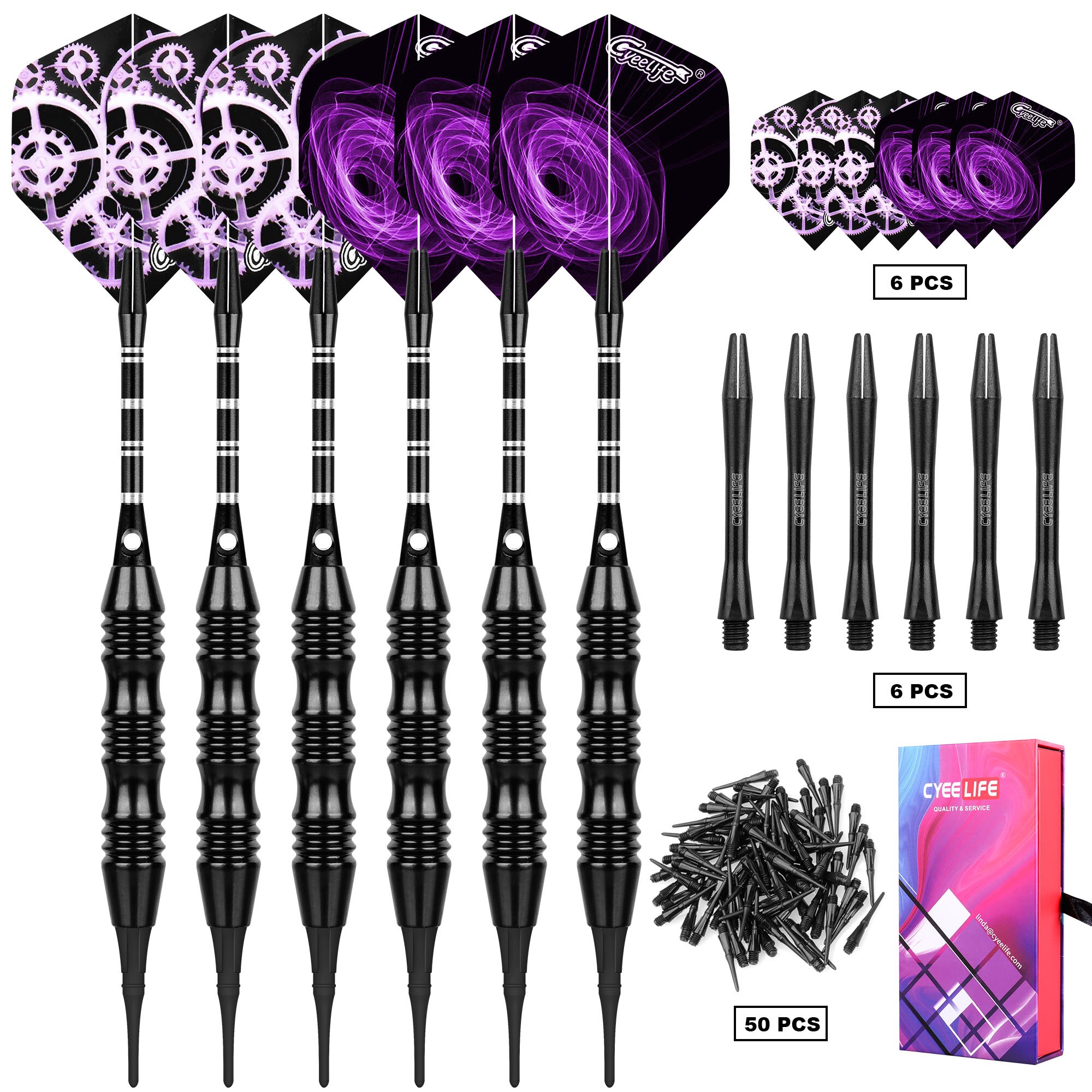 CyeeLife 18g 6PCS Tip Darts Aluminum Shaft with 50... – Vicedeal