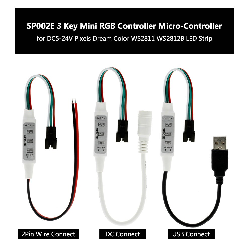 SP002E 3 Key Mini RGB Controller Micro-Controller ... – Grandado