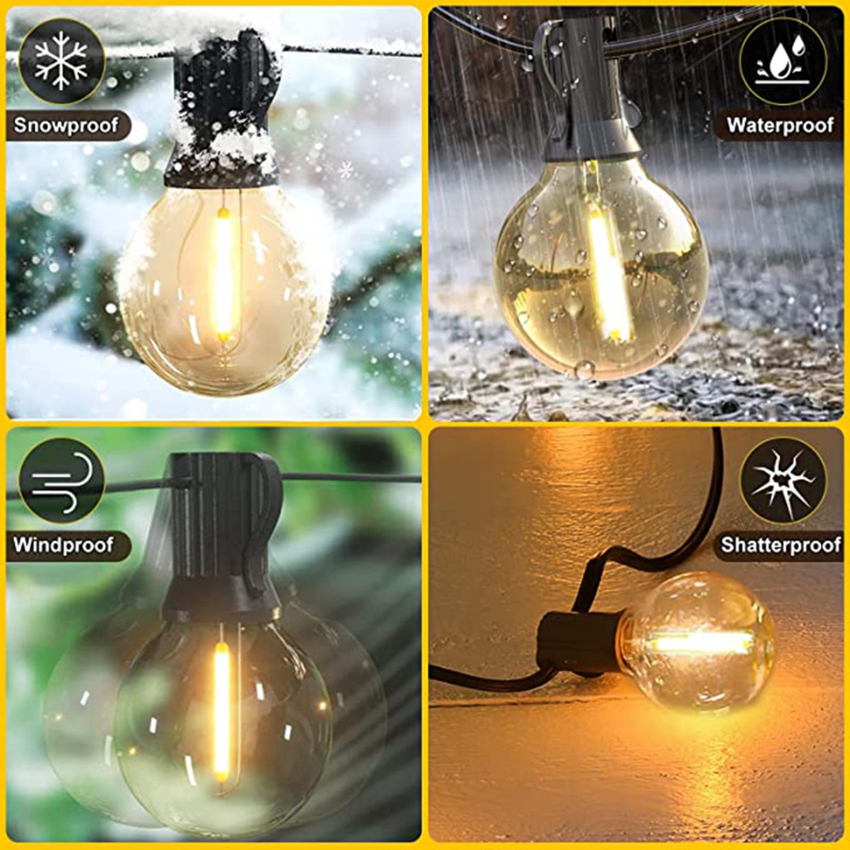 Festoon solar led globe g40 ljusslinga fe utomhus... – Grandado