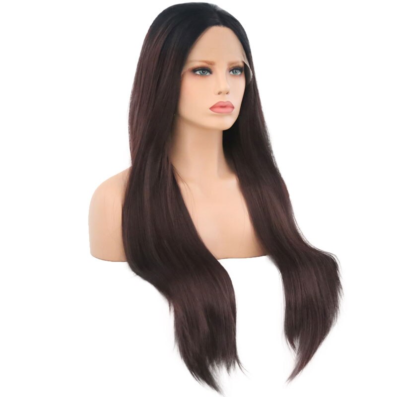 Bombshell Black Ombre Brown Straight Synthetic Hai... – Vicedeal