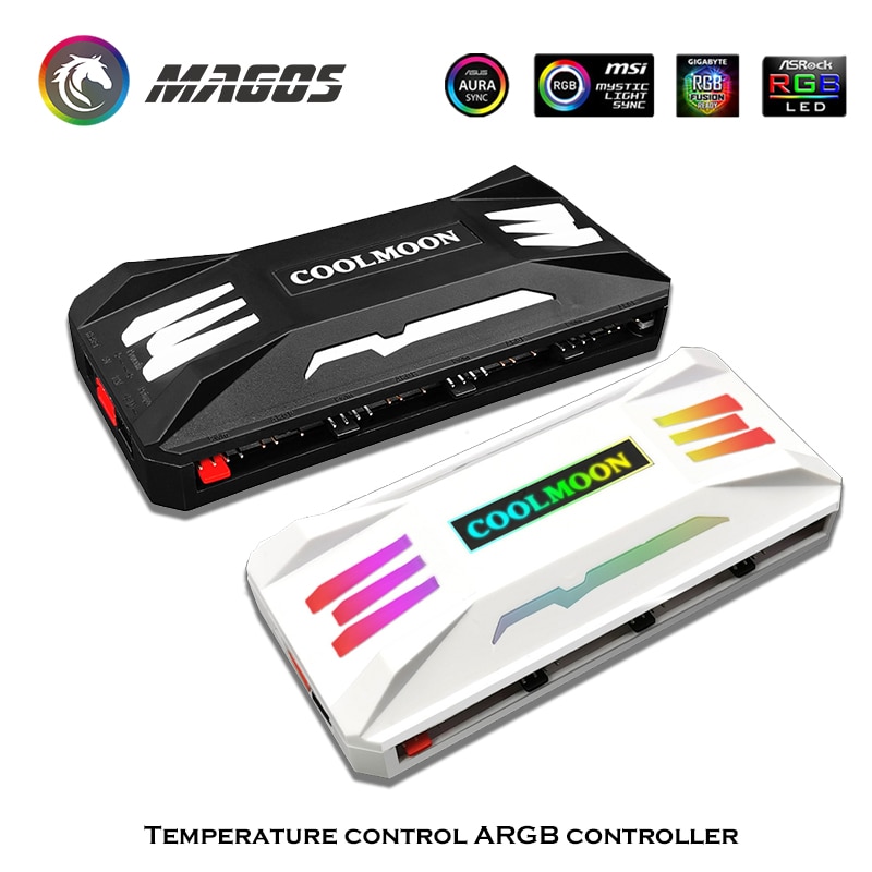 COOLMOON Fan RGB HUB Controller, PWM Smart TEMP. A... – Grandado